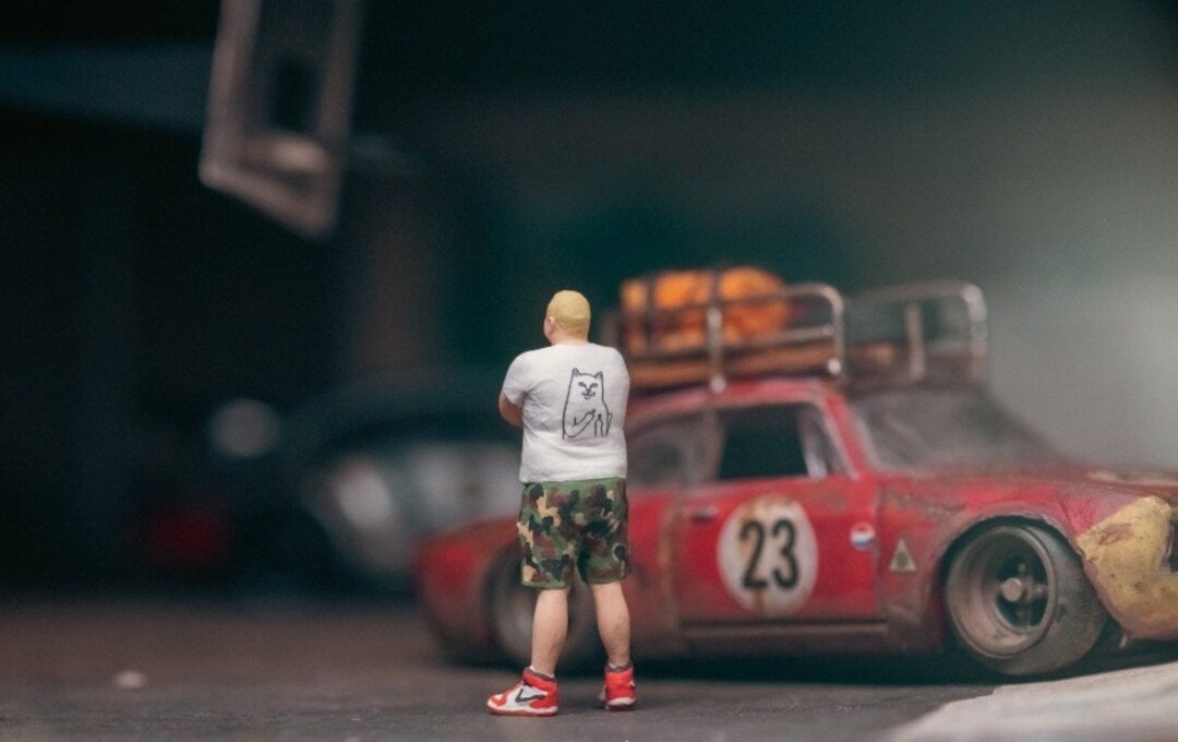 Big Dude With Cat Meme 1/64 Diorama Miniature Figure - Etsy