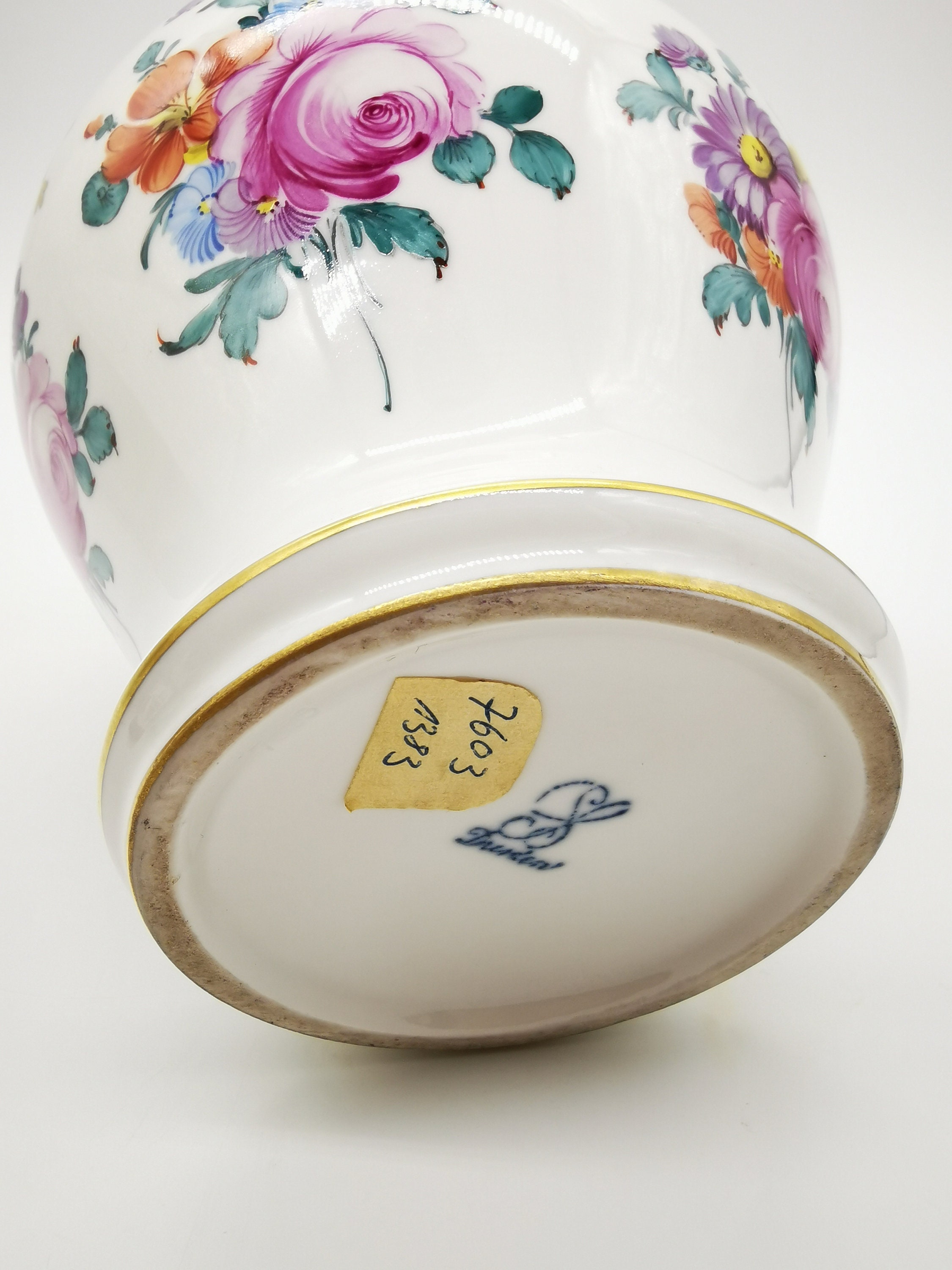 Hand Painted DRESDEN Porcelain Vase With Lid - Etsy