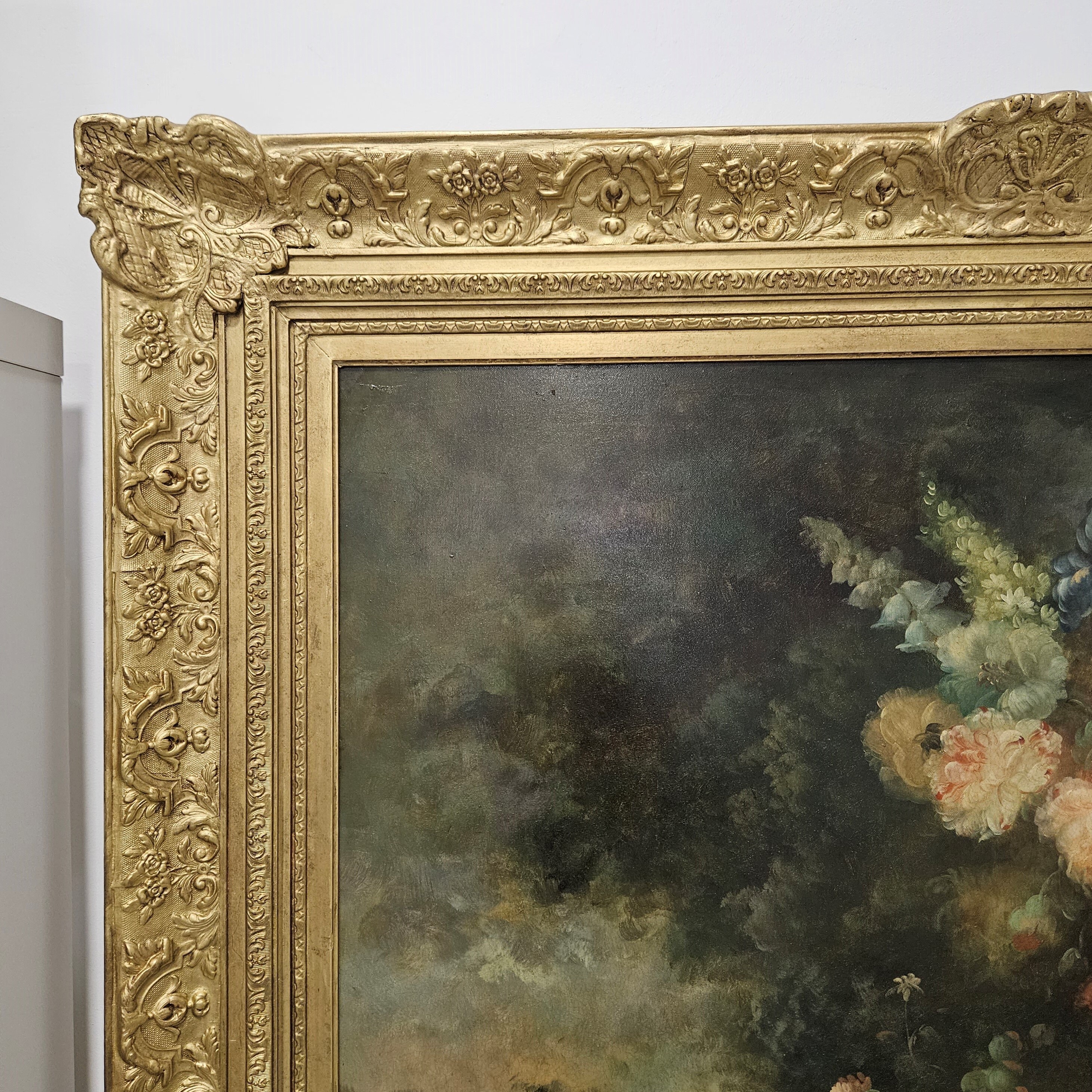 Very Large (148cm.) L. Edna MARTIN Painting "still Life of Flowers and ...