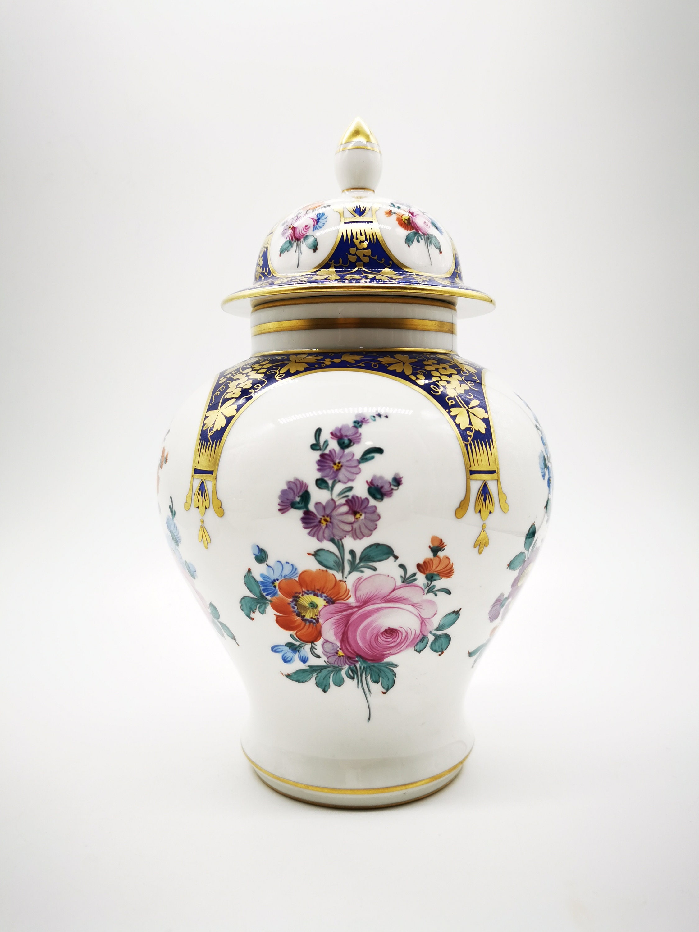 Hand Painted DRESDEN Porcelain Vase With Lid - Etsy