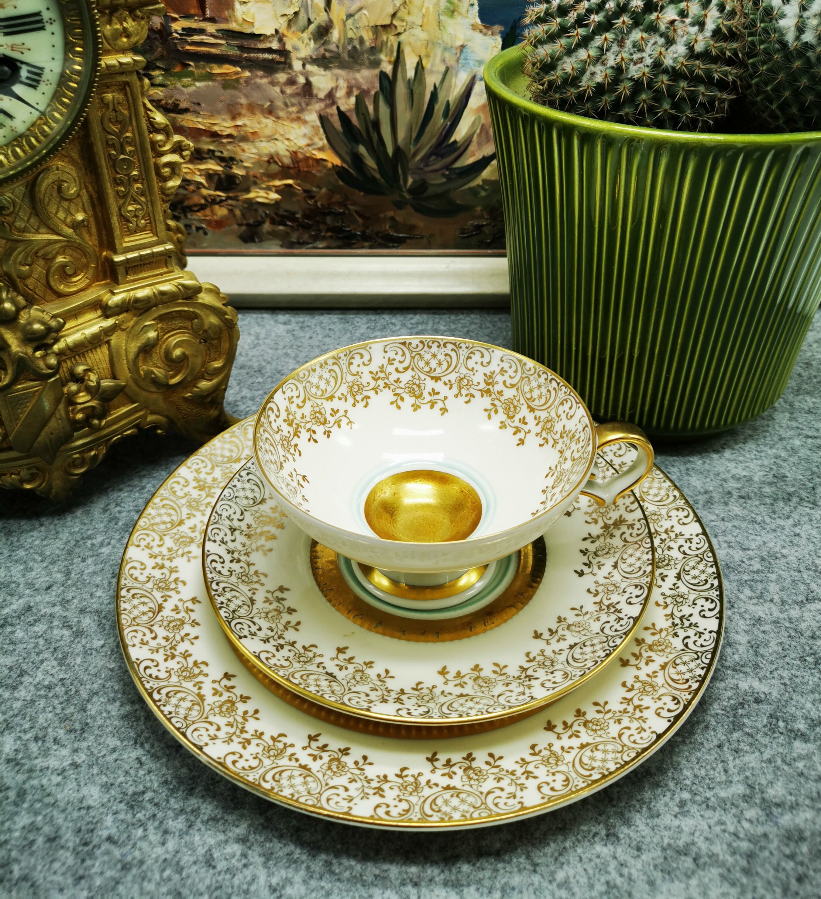 Elegant verzamelbaar Duits porselein Weimar TRIO | Etsy