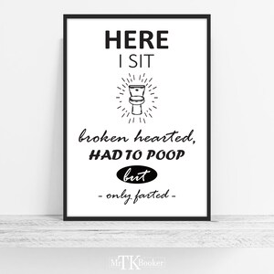 WC Poster Funny Poem Toilet Decoration - Etsy