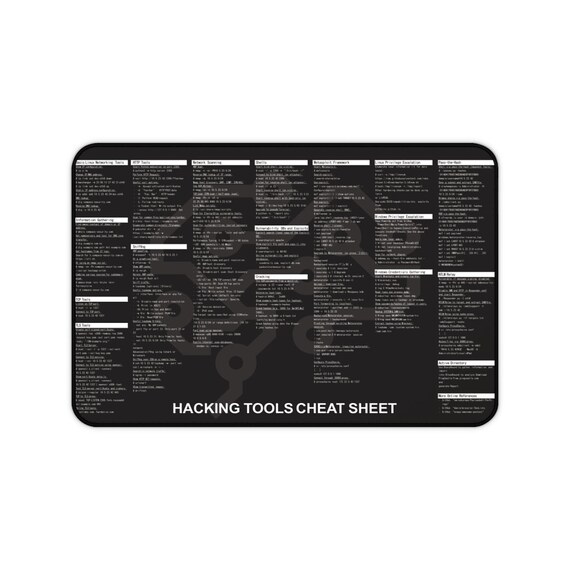 Hacking Tools Cheat Sheet Desk Mat Black | Etsy