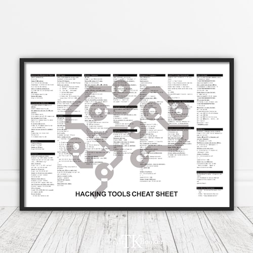 Hacking Tools Cheat Sheet Poster Image Hacker Digital | Etsy UK