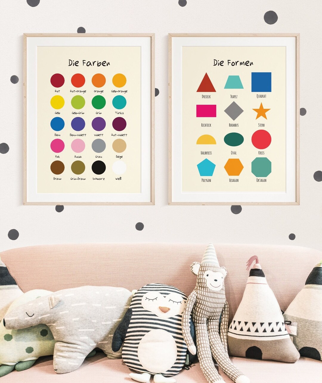 Poster Set Children's Room Geometric Shapes & Colors - Etsy