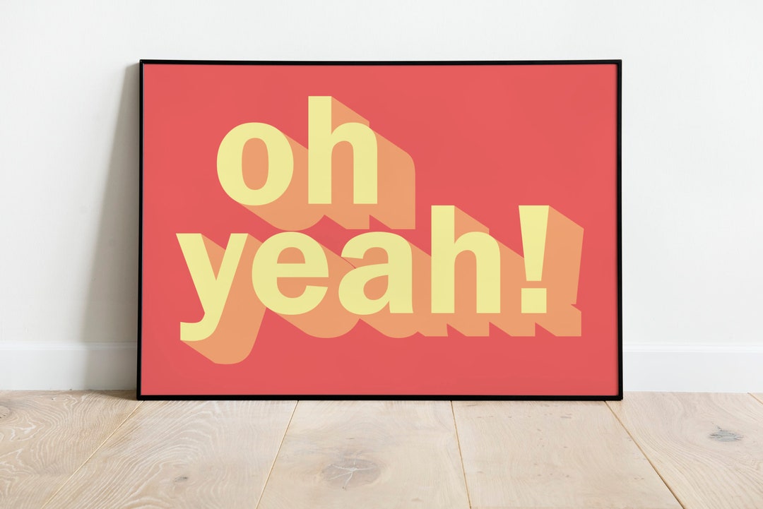 Poster Oh Yeah 3D Vintage 70s Image - Etsy UK