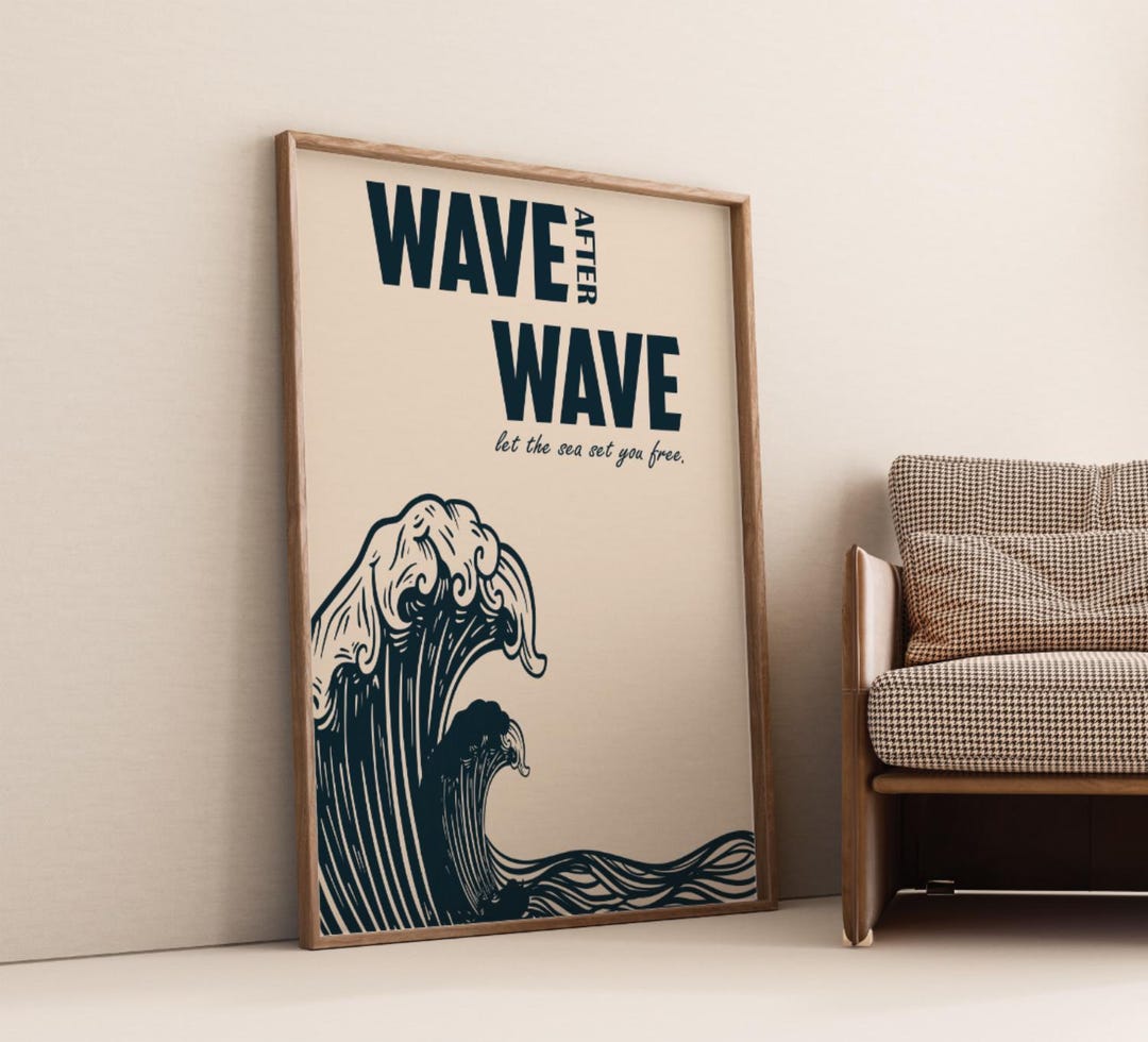 Surf Poster Vintage | Beach Poster Wave - Etsy UK