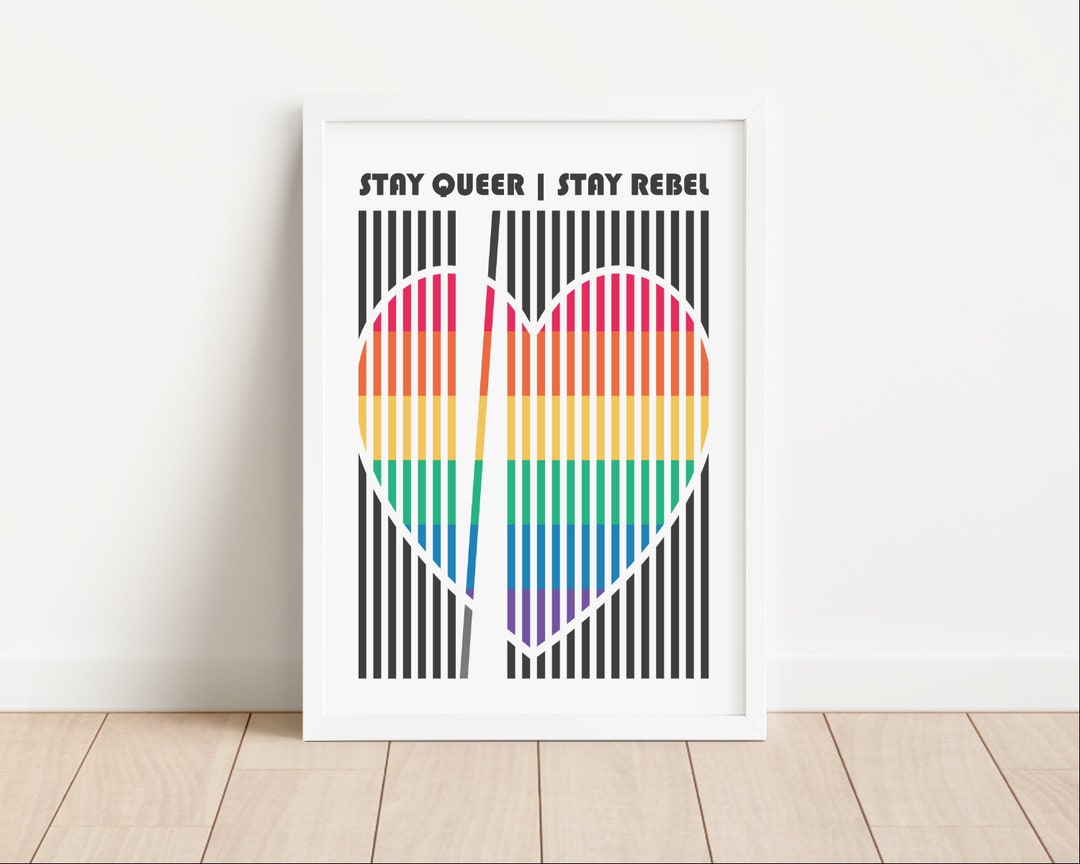 Poster Stay Queer Rainbow Colors LGBTQ - Etsy