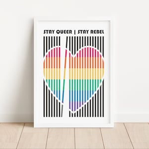 Poster Stay Queer Rainbow Colors LGBTQ - Etsy