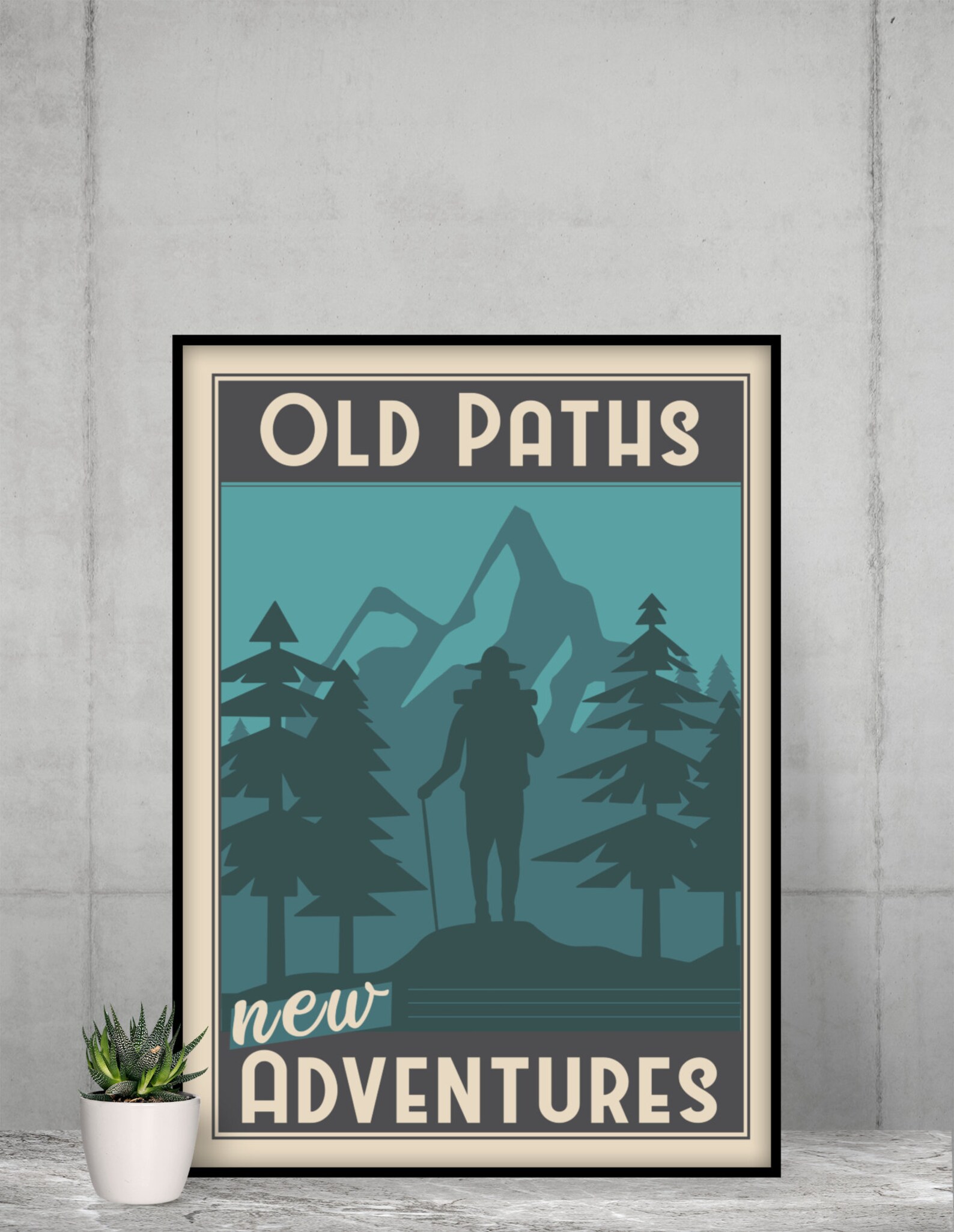 Hiking Poster Vintage Adventure Picture | Etsy