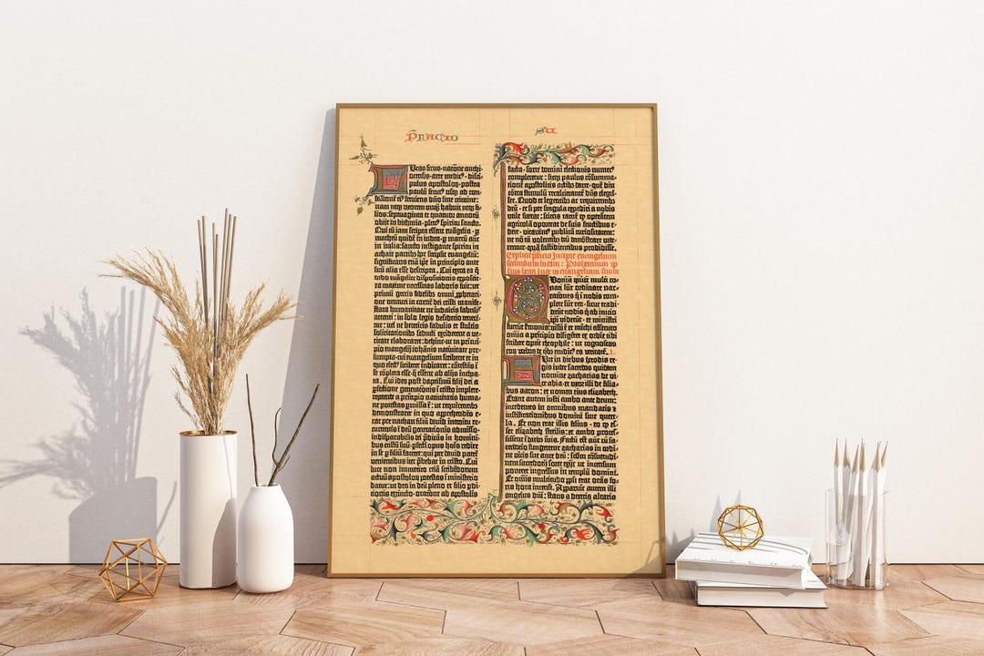 Vintage Poster Bible Christian Art Gutenberg Bible - Etsy