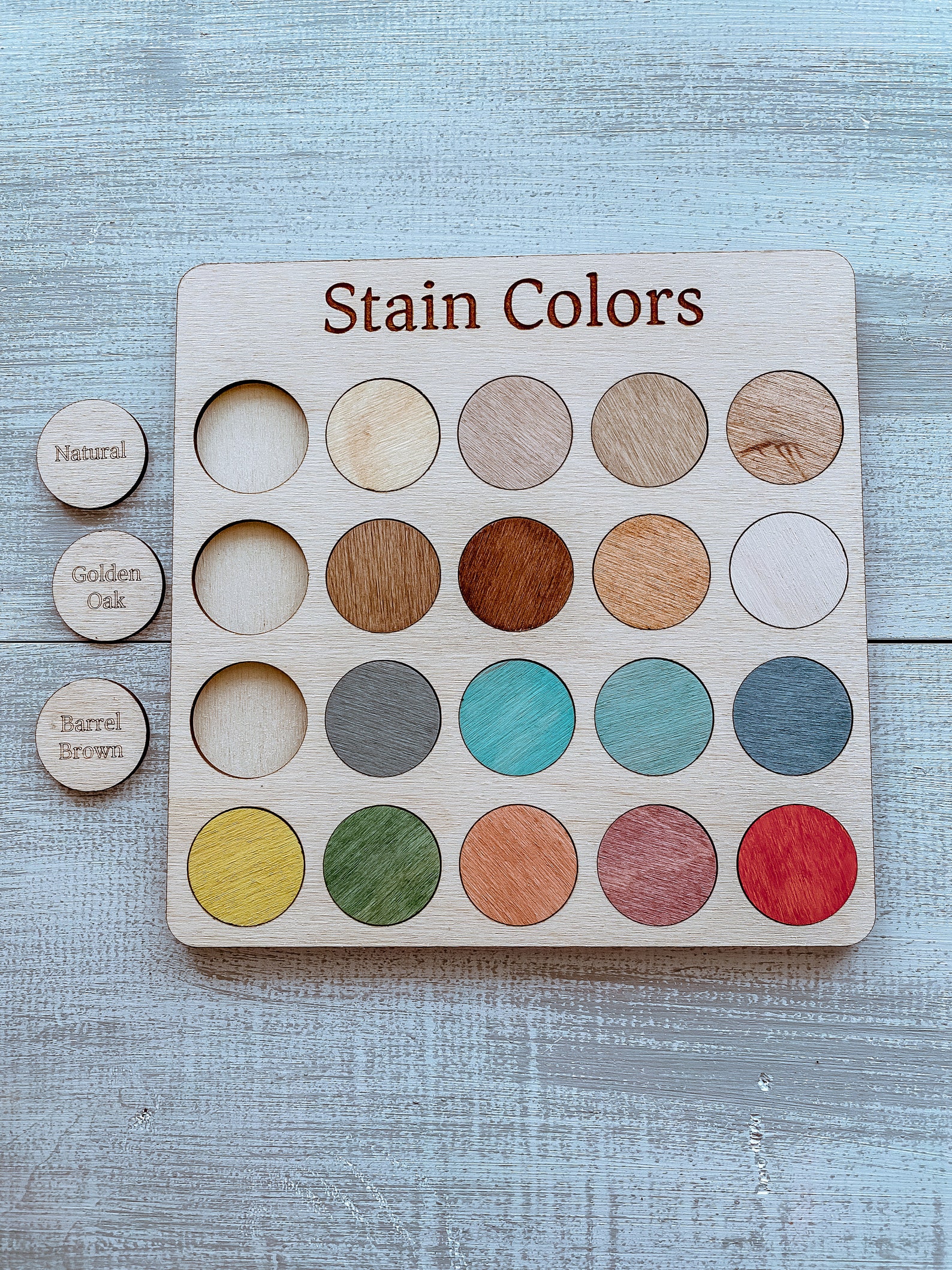 Stain Palette Board, Stain Color Chart, Stain Sample Board, Color ...