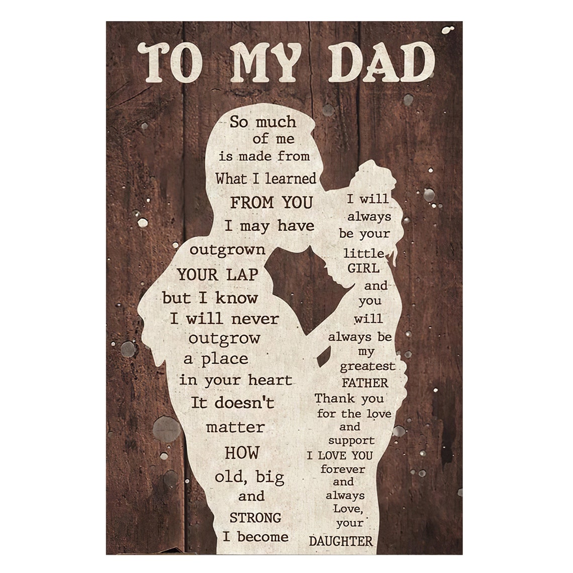 To My Dad Poster Gift For Dad From Daughter Fathers Day | Etsy