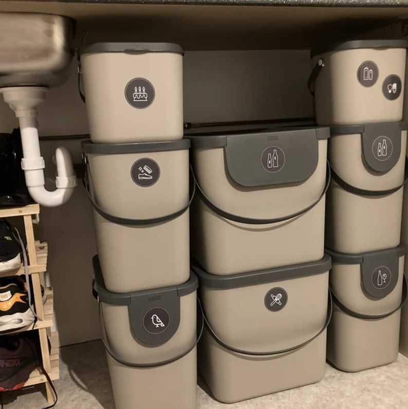 Recycle Bin Vinyl Label | Home Organization Sticker - Etsy