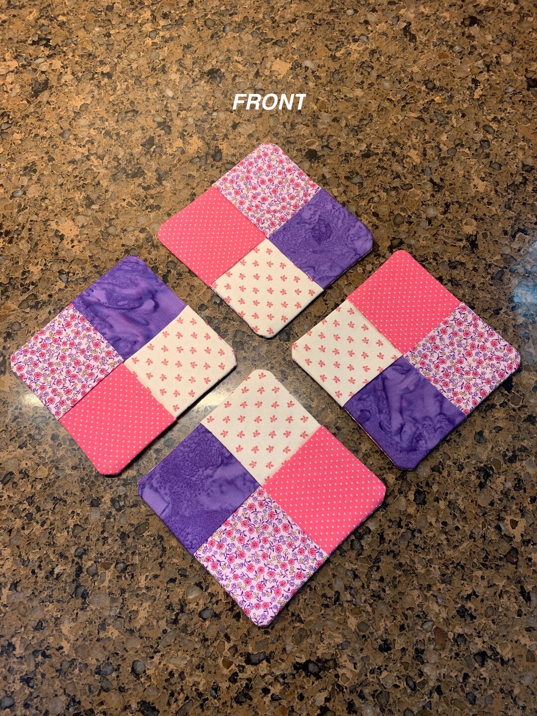 Fabric Drink Coasters, Set of 4. 100% Cotton, Washable, Reversible. - Etsy