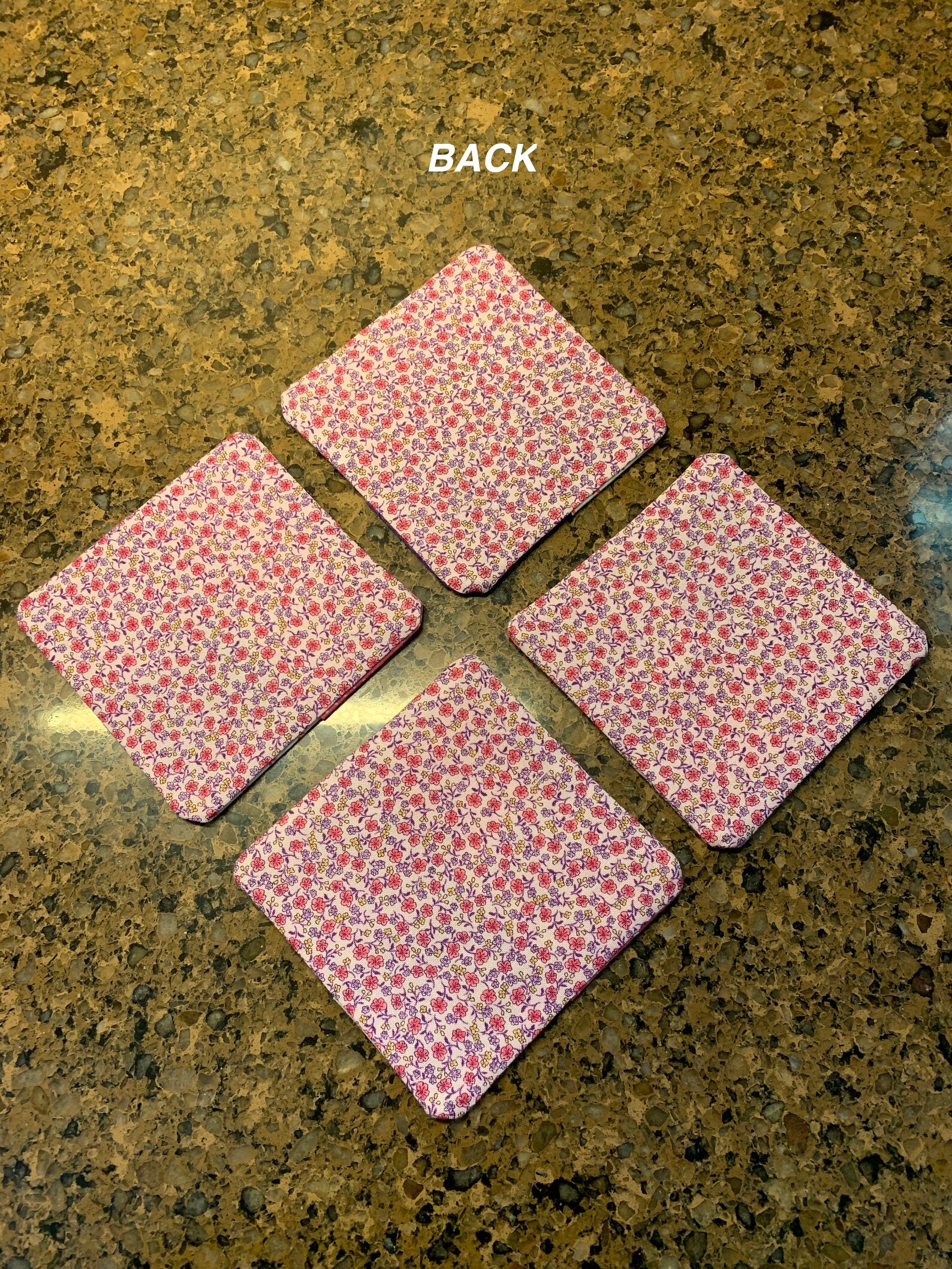 Fabric drink coasters set of 4. 100% cotton washable | Etsy