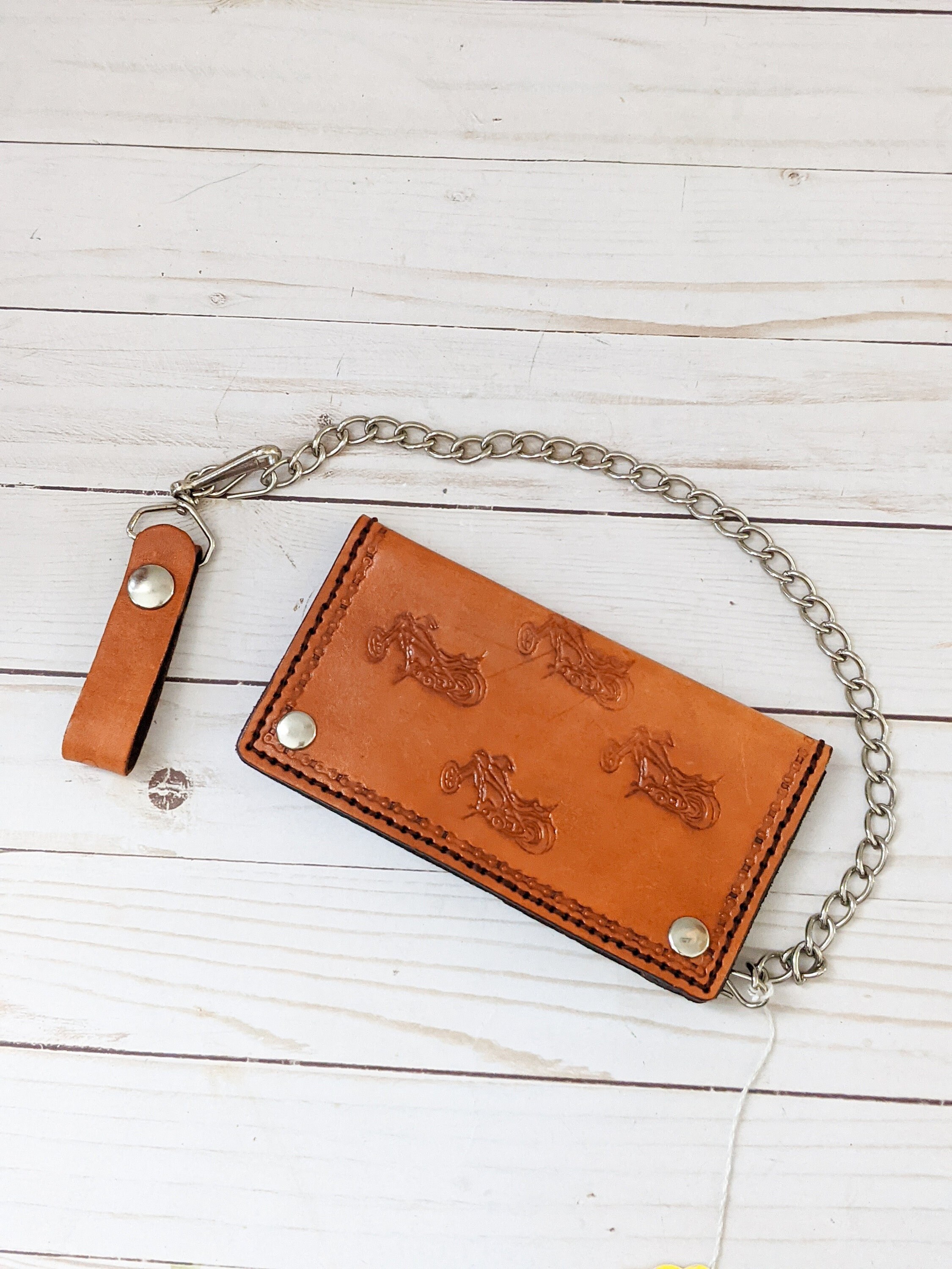Chopper Leather Biker Chain Wallet - Etsy
