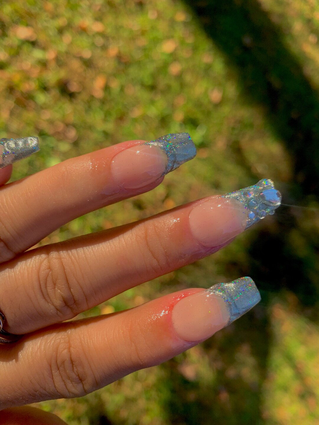 Chrome Tip Nails/ Chrome Nails/ Press on Nails/ Fake Nails/ 3d - Etsy