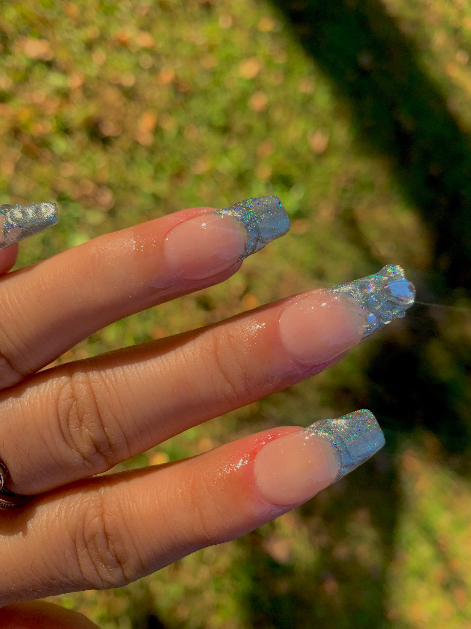 Chrome Tip Nails/ Chrome Nails/ Press on Nails/ Fake Nails/ 3d - Etsy