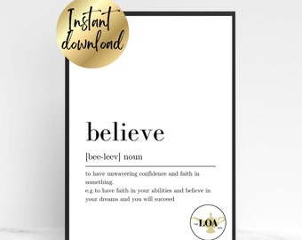 Determination Definition Print, Digital Download, Motivational Poster ...