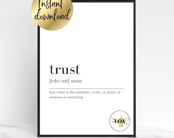 Believe Definition Print, Digital Download, Motivational Poster ...