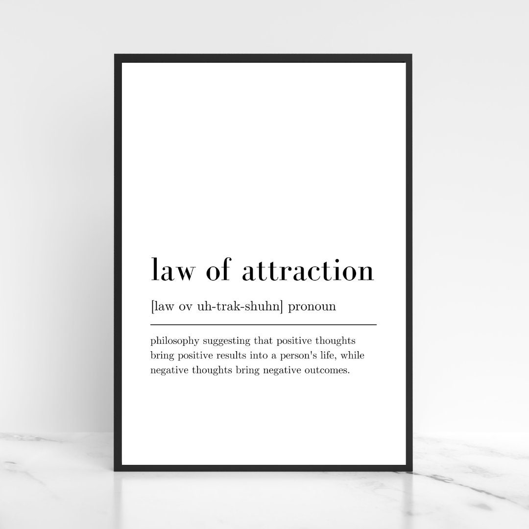 Law of Attraction Definition Print, Digital Download, Motivational ...