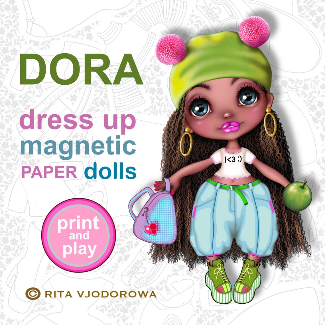 A4 PDF Printable Magnetic Paper Dress up Dolls. DORA - Etsy