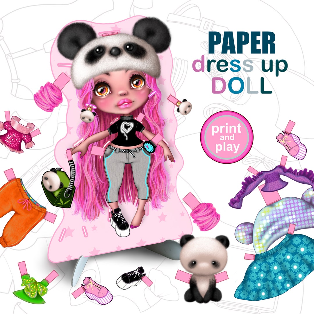 2x A4 Printable Dress up Paper Doll - Etsy
