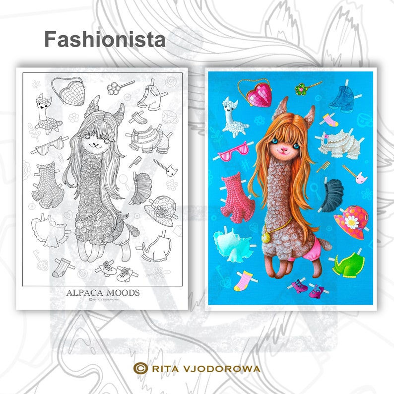 3x A4 PDF Printable Coloring Pages. Fashionista. Princess. - Etsy