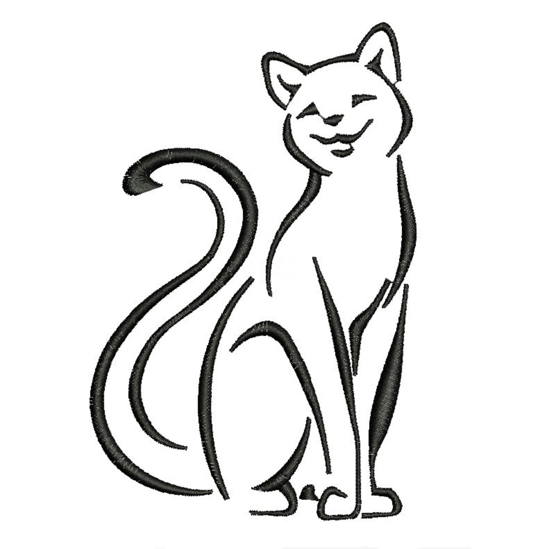 Cat Embroidery Design - Instant Download - Machine Embroidery Designs ...