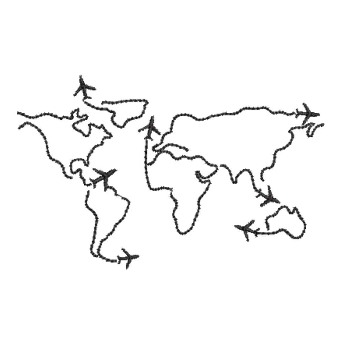 Map Embroidery Design Instant Download Machine Embroidery - Etsy