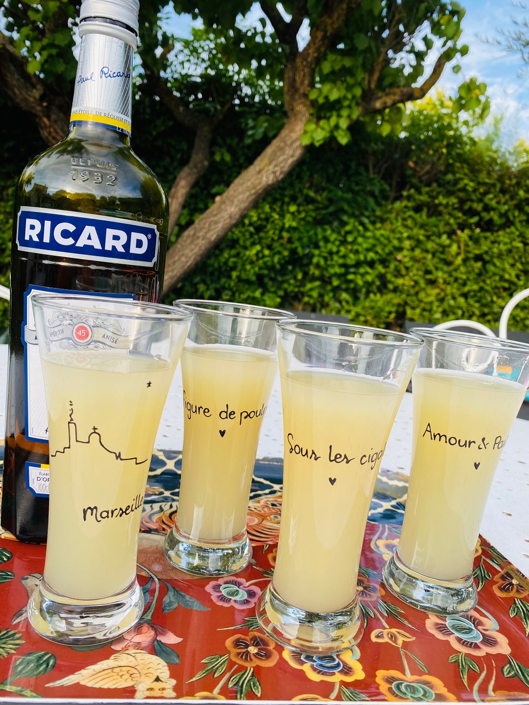 Pastis Glass Sold Individually With Marseille Messages or to Be ...