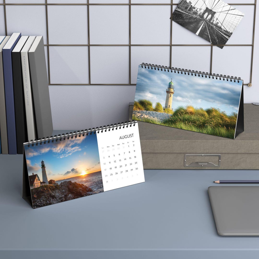 Lighthouse Desktop Calendar 2025 Grid Lighthouses - Etsy