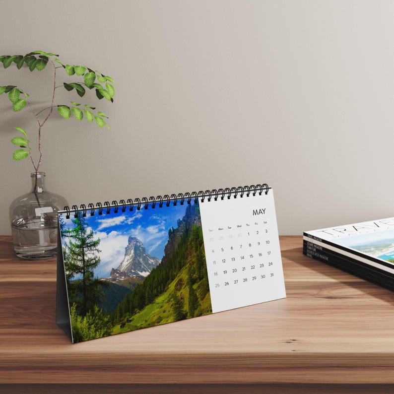 Mountains Desktop Calendar 2025 Grid Mountain - Etsy