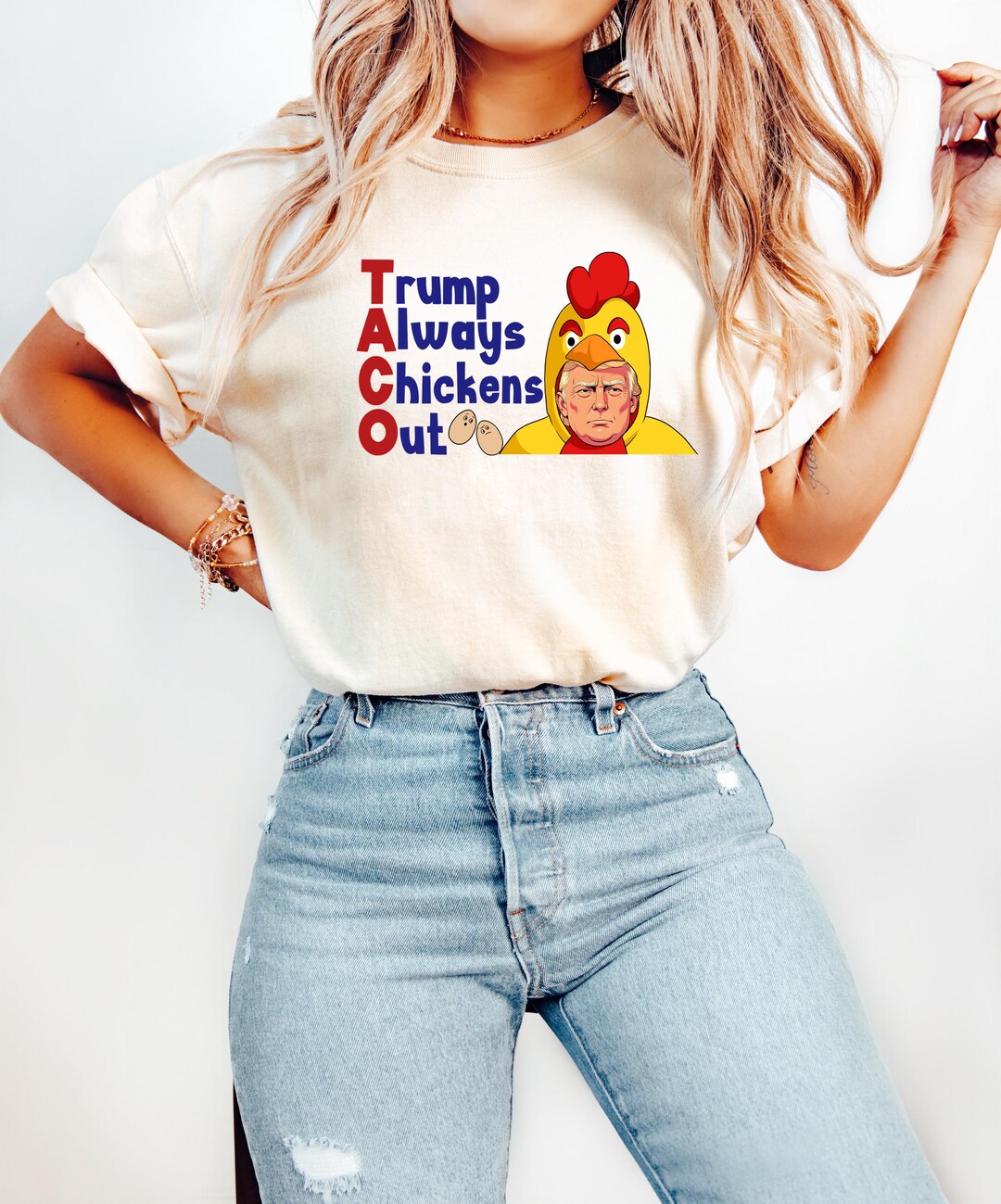 TACO Chicken Shirt, Trump Always Chickens Out Tee, Anti-dt Political ...