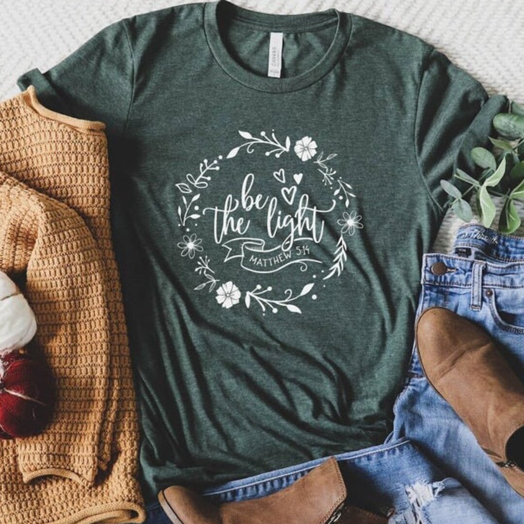 Be the Light Shirt, Be the Light Tshirt, Christian Shirt, Christmas ...