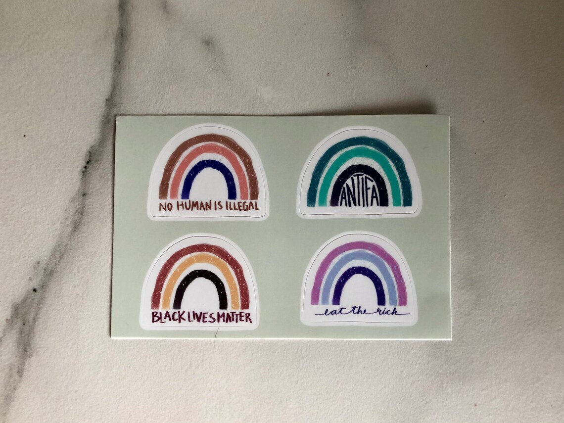 Rainbow Sticker Sheet | Etsy