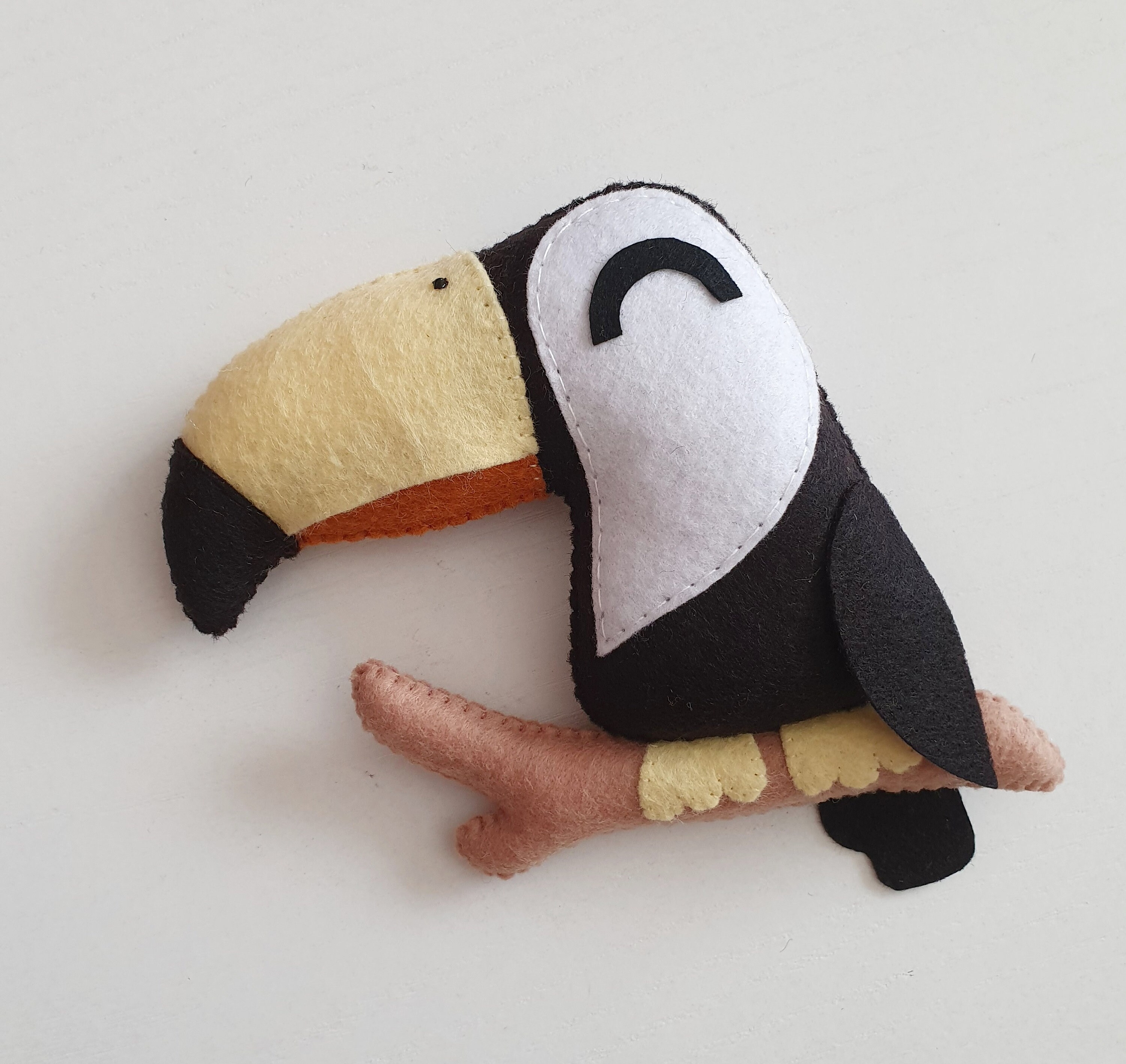 Toucan Pattern Felt Sewing Tropical Bird Ornament DIY Plush | Etsy