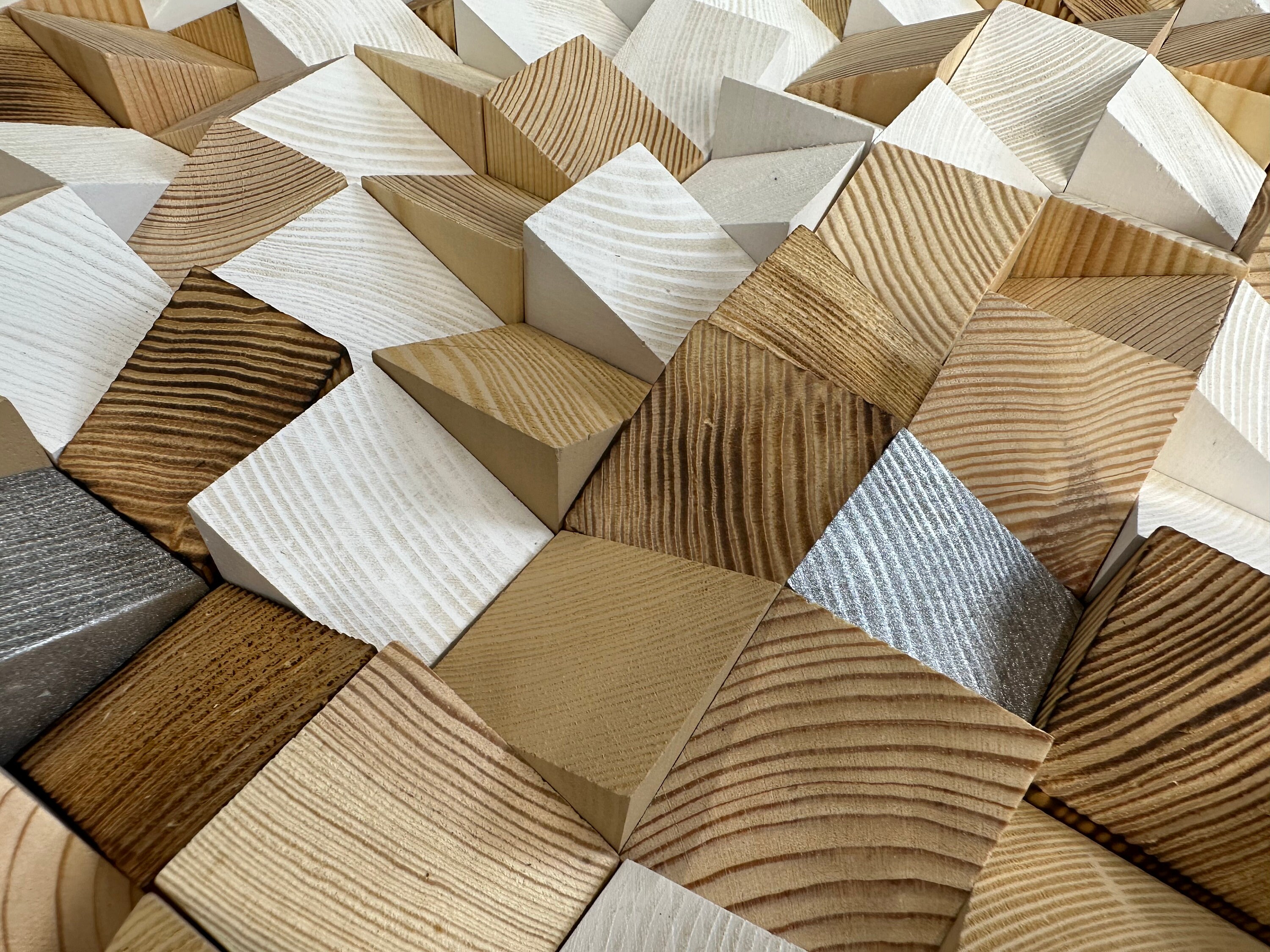 Texture Wood Wall Art, Statement Wall Art, 3d Mosaic Artwork ...