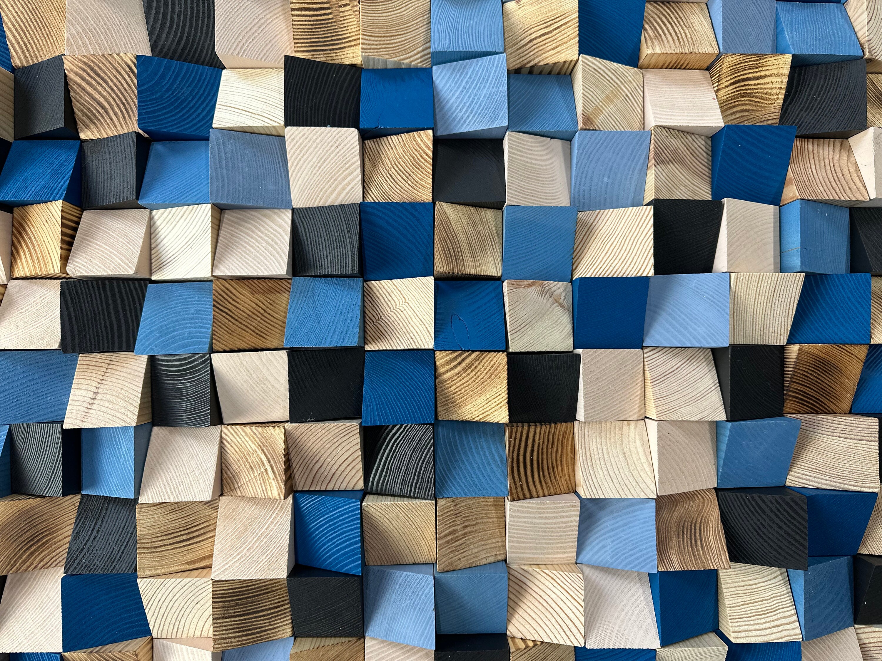 Texture Wood Wall Art, Statement Wall Art, 3d Mosaic Artwork ...