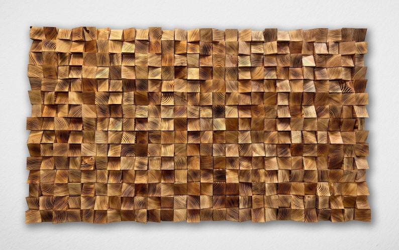 Wood Wall Art Large Size, Wooden Wall Decor Modern Rustic Piece ...