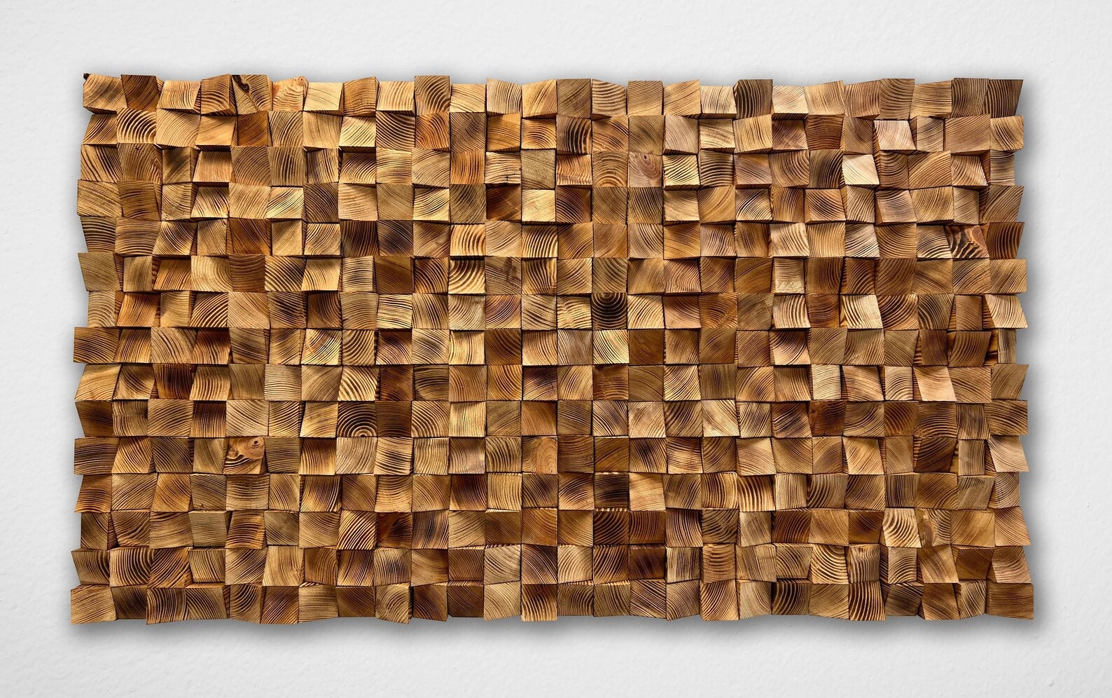 Houten muur kunst groot formaat, houten muur decor modern rustiek stuk ...