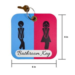 Funny Bathroom Pass | Unisex Restroom Key Tag Holder With Keychain Ring ...