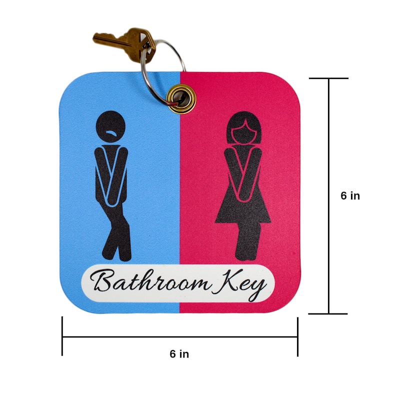 Funny Bathroom Pass Unisex Restroom Key Tag Holder With | Etsy