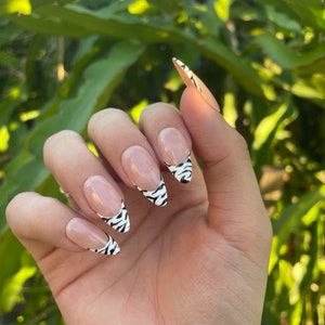 Zebra Print French Tip | Etsy