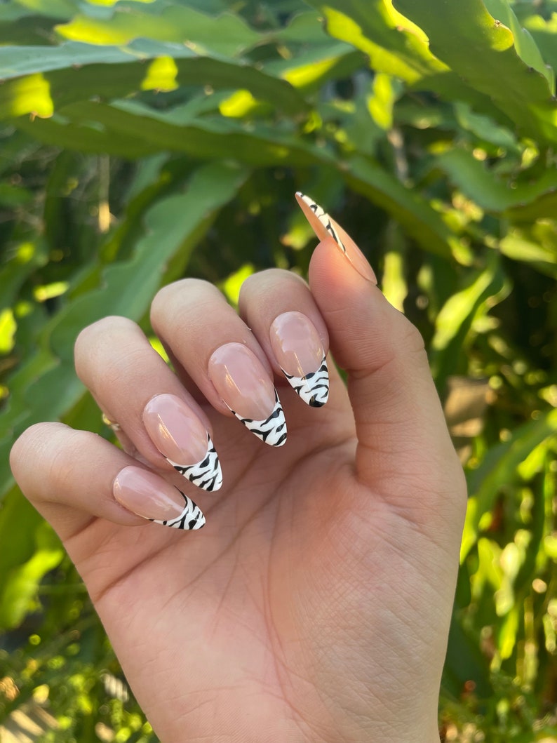Zebra Print French Tip | Etsy