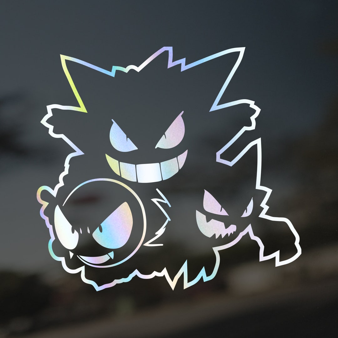 Ghostly Evolutions Outlined Gengar, Haunter, Gastly Pokémon Vinyl Decal ...