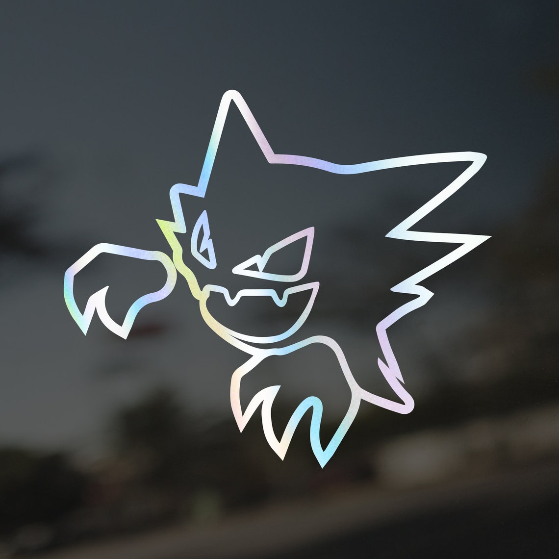 Haunter Outline Decal Pokemon Available in Holographic and - Etsy