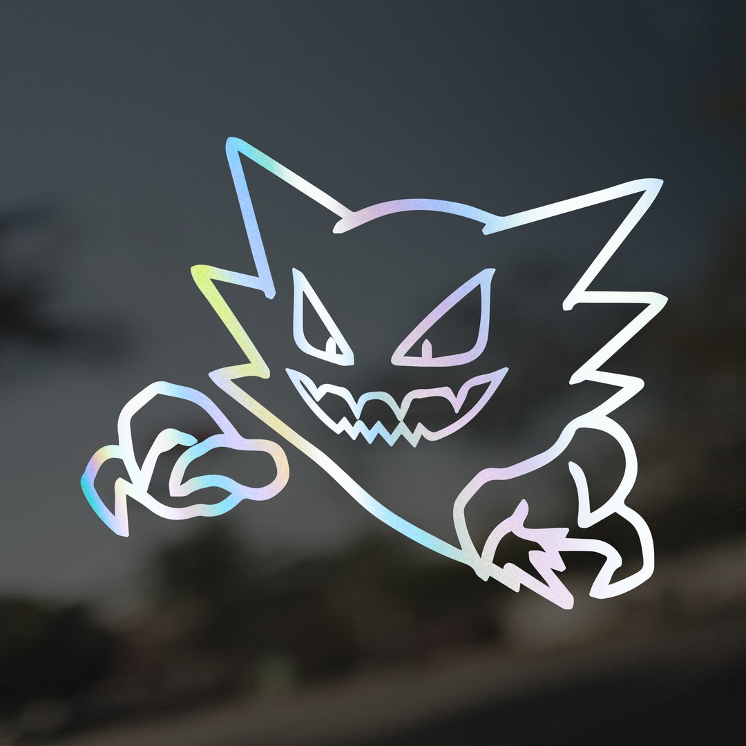 Haunter Outline Decal Pokemon Available in Holographic and - Etsy