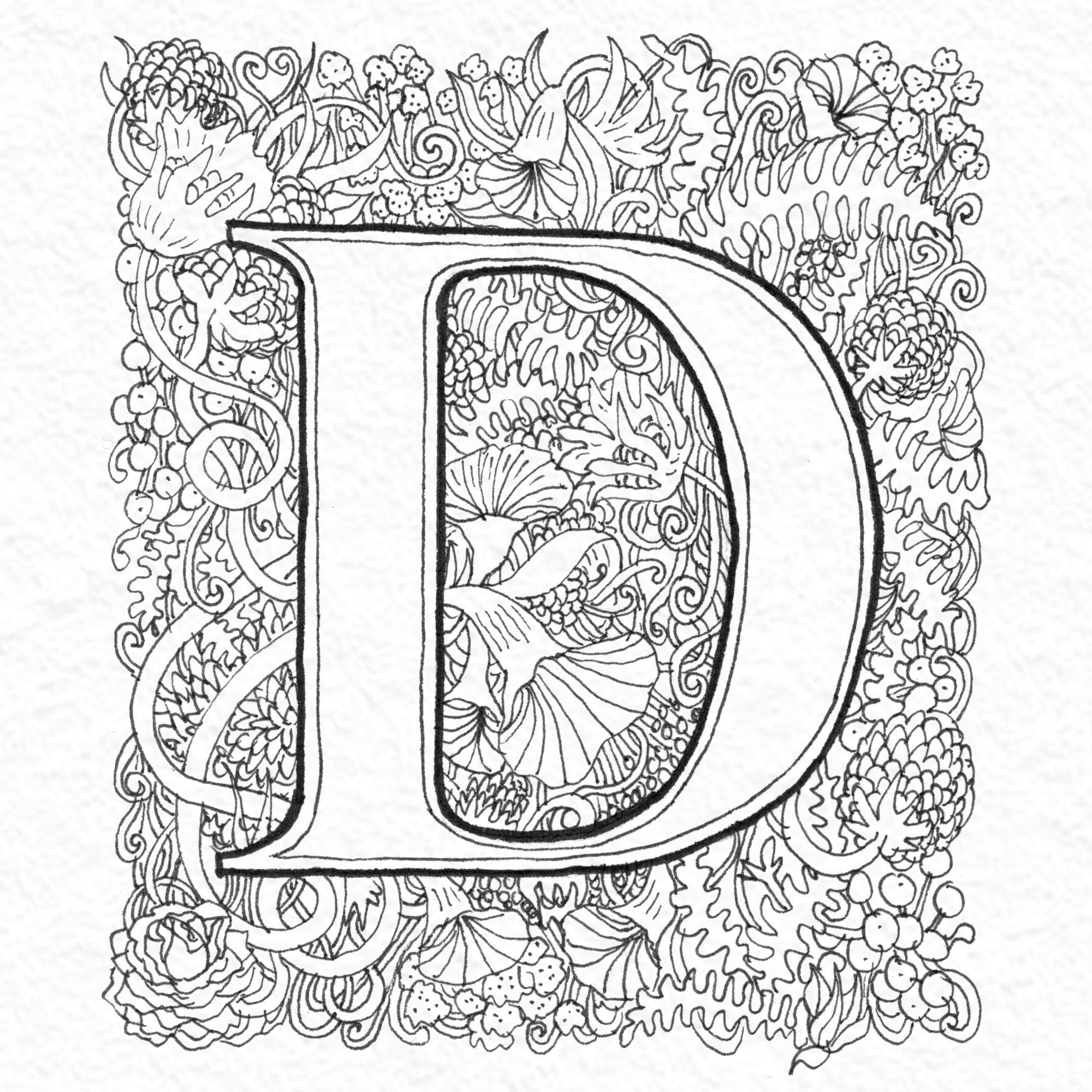 Floral Letter Initial D - Etsy